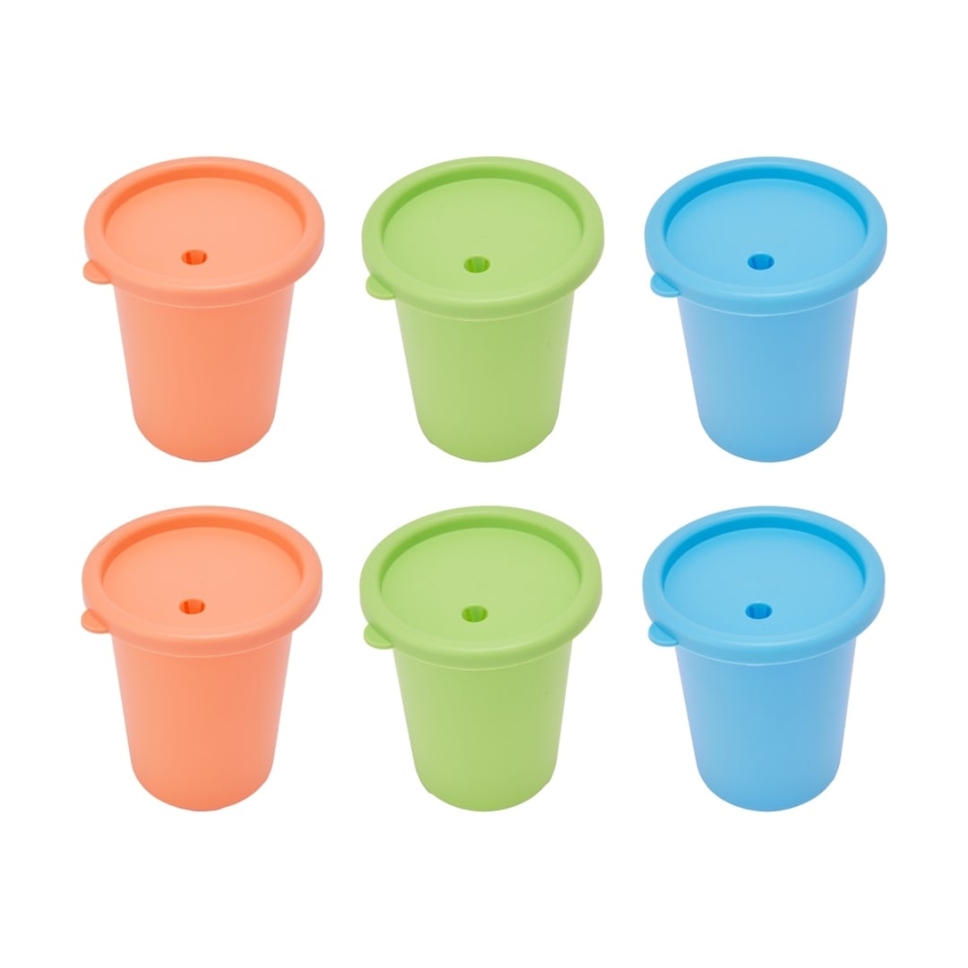 6 Pack Reusable Cups with Straws - Kmart