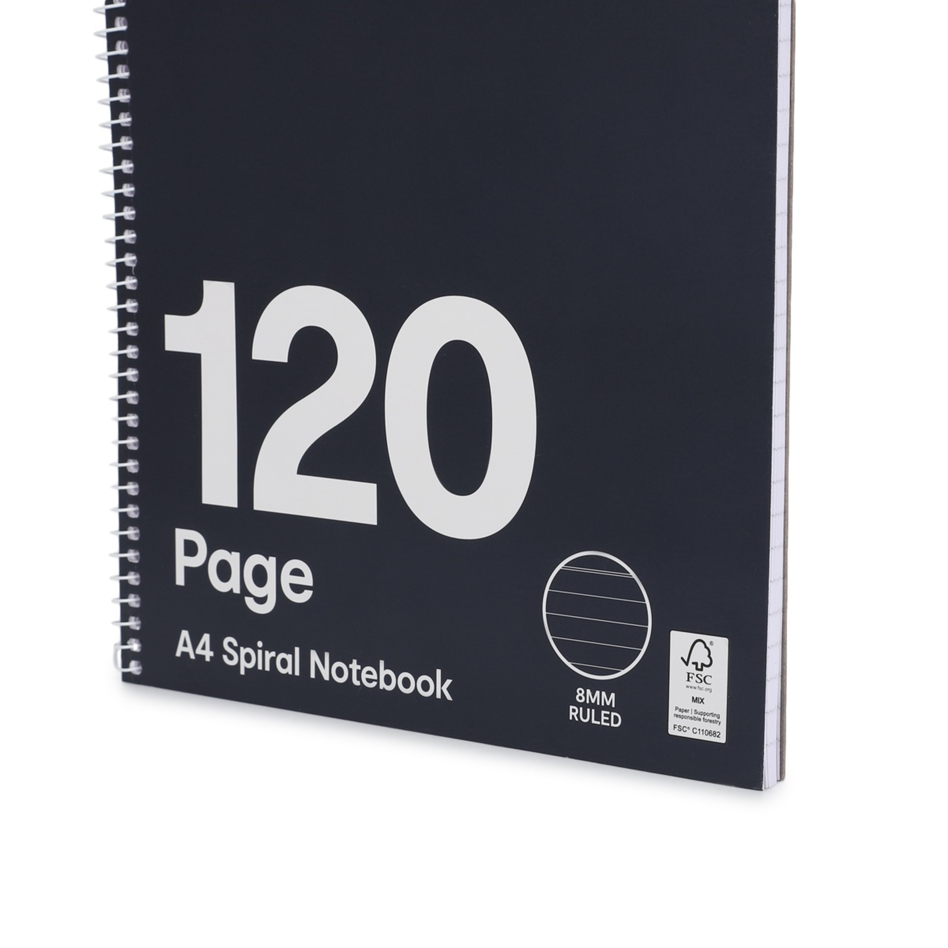 5 Pack 120 Page A4 Spiral Notebook - Black - Kmart