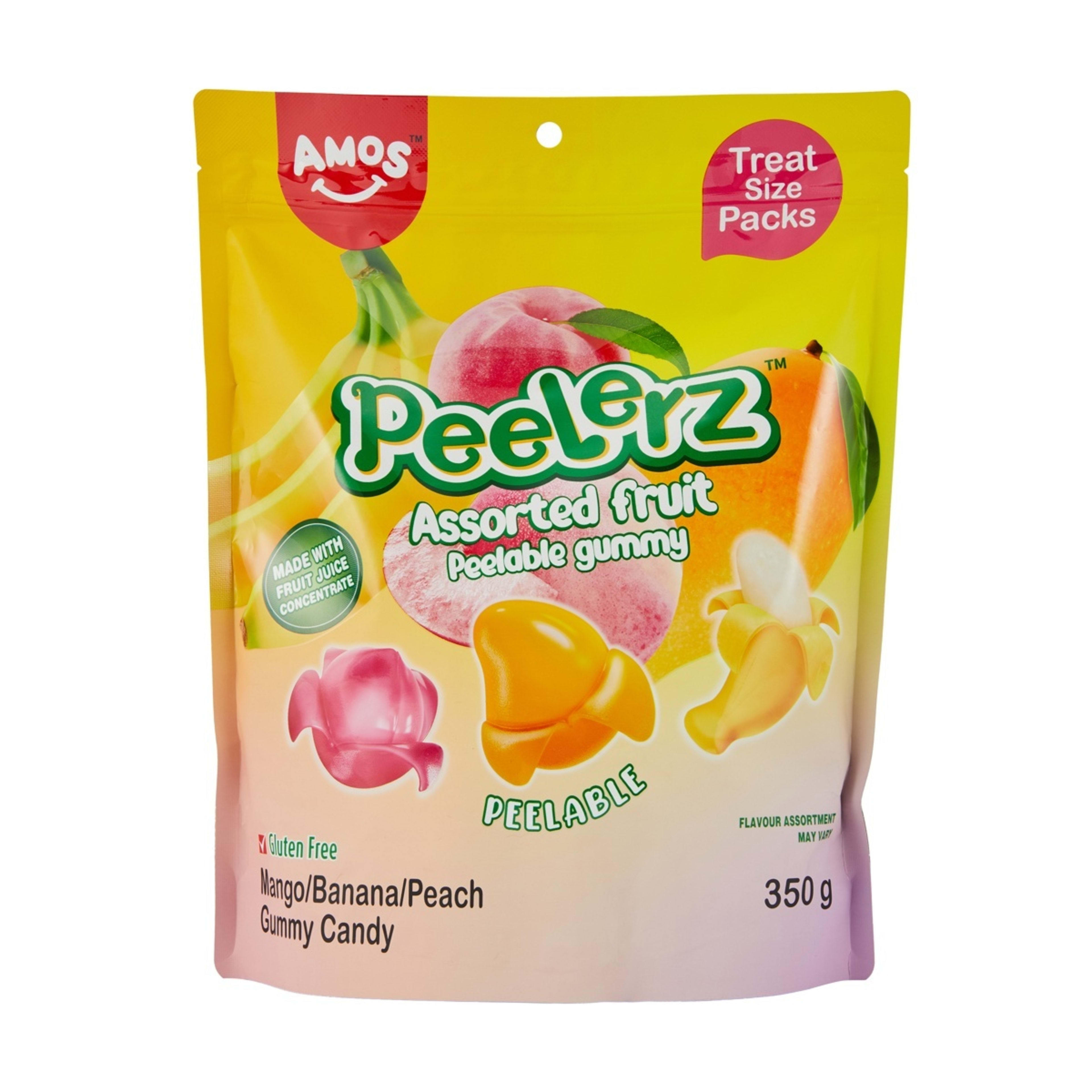 Amos Peelerz Assorted Fruit Peelable Gummy Candy 350g - Kmart NZ