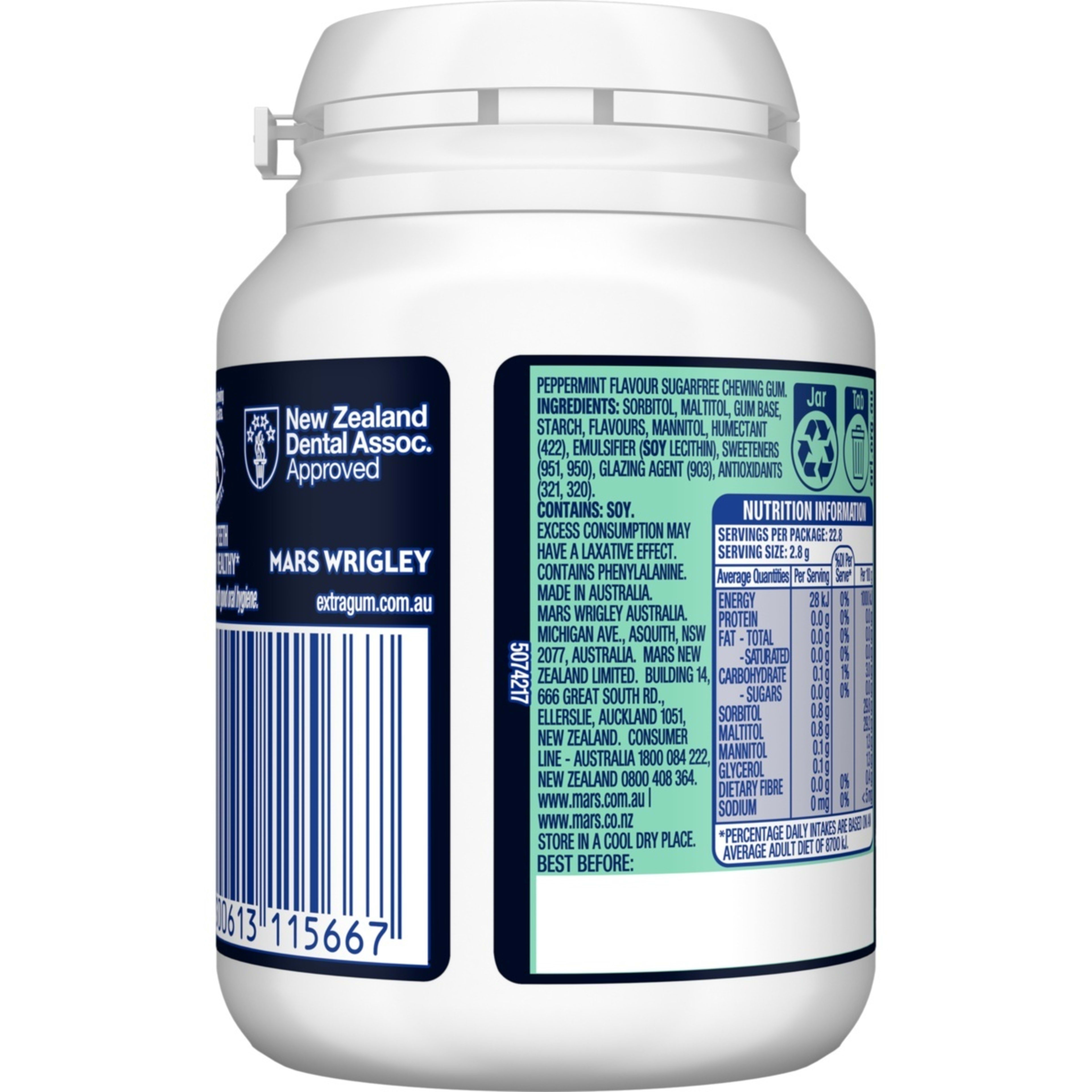 46 Piece Wrigley's Extra Intense Mint 64g - Kmart