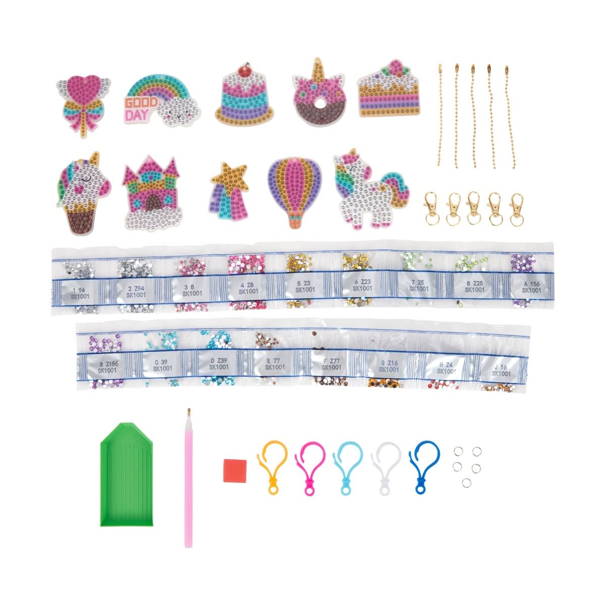 Make Your Own Gem Keychains: Gem by Numbers Keyring Set - Kmart