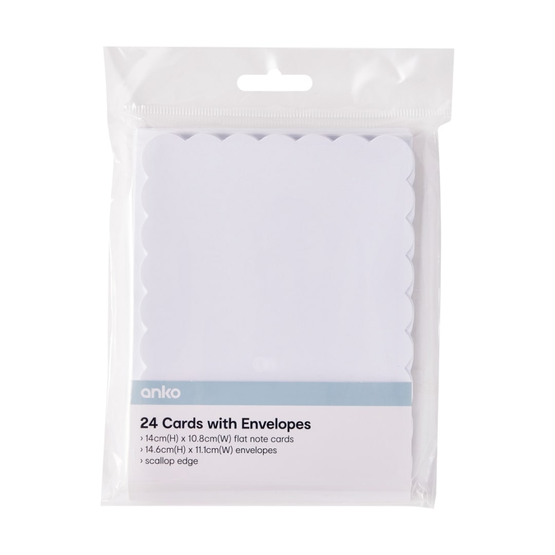 24 Pack Cards with Envelopes - White - Kmart