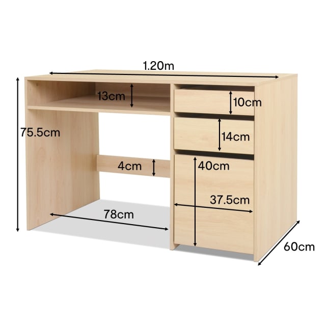 Desk with Storage - Oak - Kmart