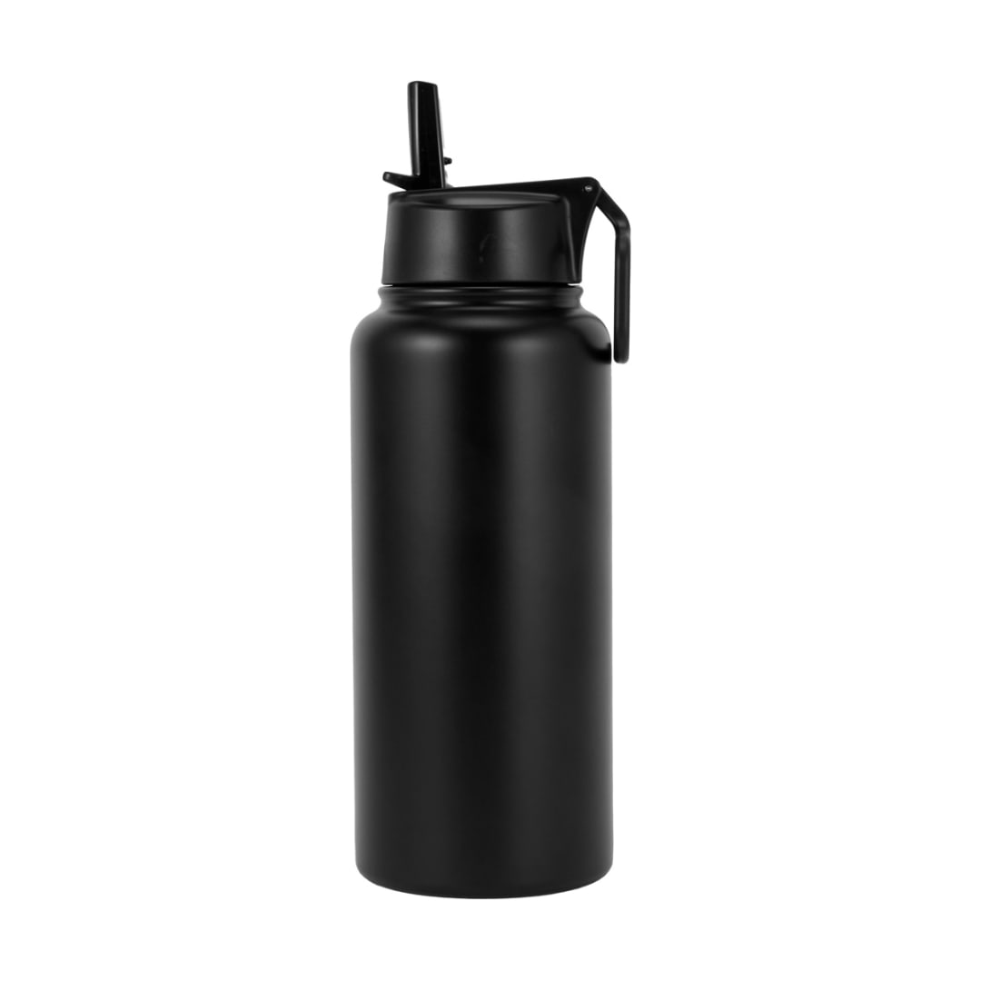 960ml Black Double Wall Insulated Cylinder Drink Bottle - Kmart