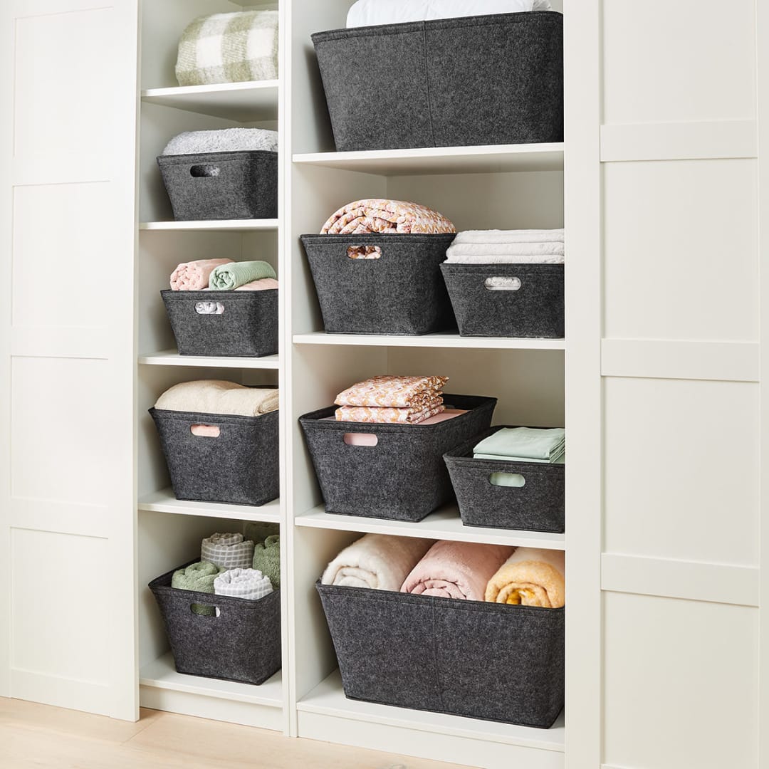 Felt Tub - Small, Charcoal - Kmart