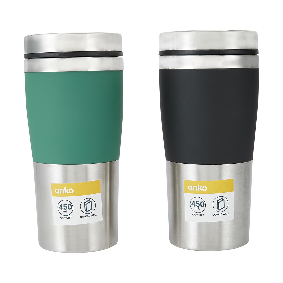 450ml Double Wall Travel Mug - Assorted - Kmart