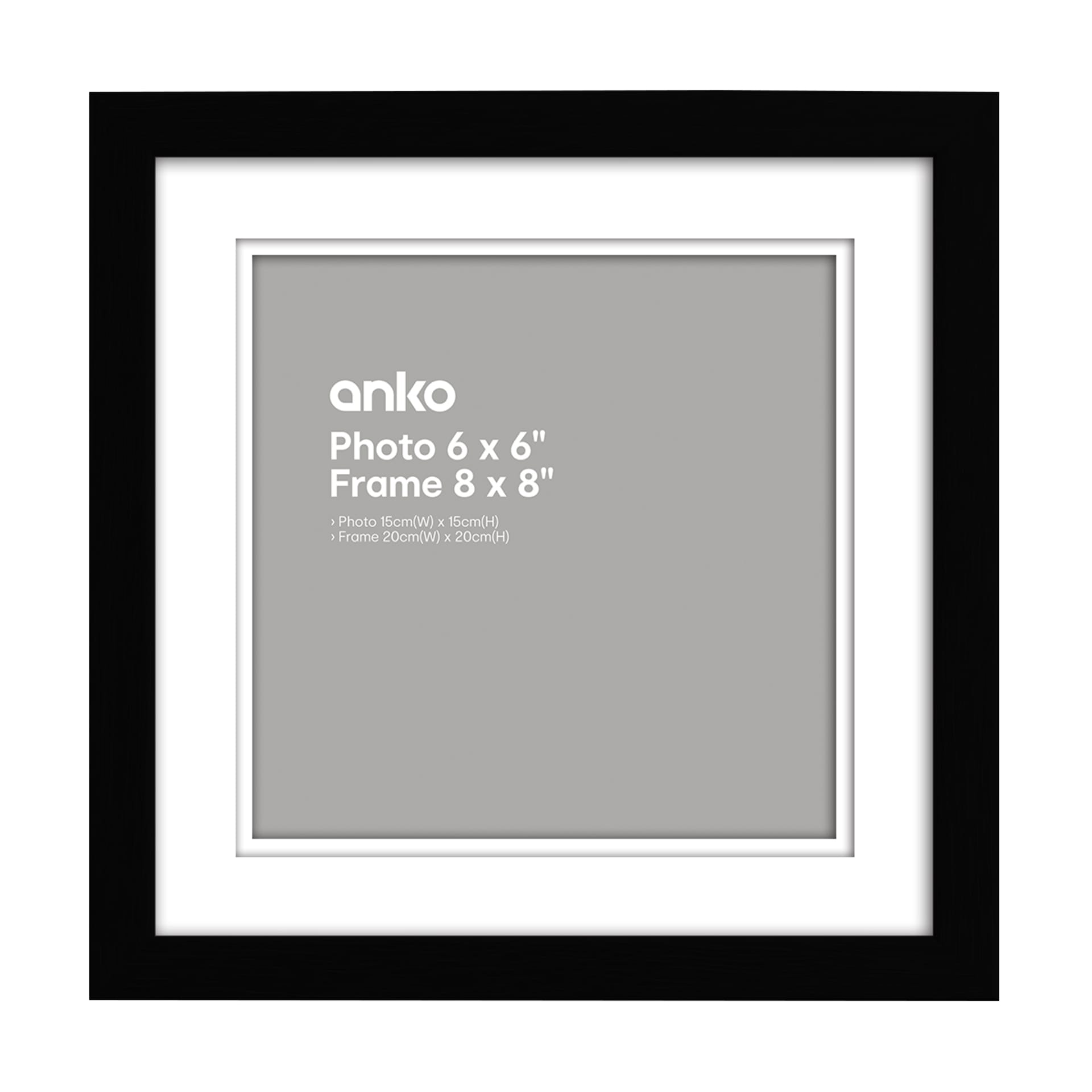 Nice Photo Frame - 6in. x 6in. (15cm x 15cm), Black - Kmart