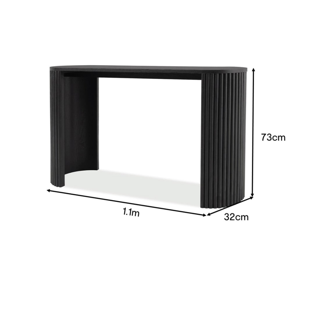 Ribbed Console Table - Black - Kmart