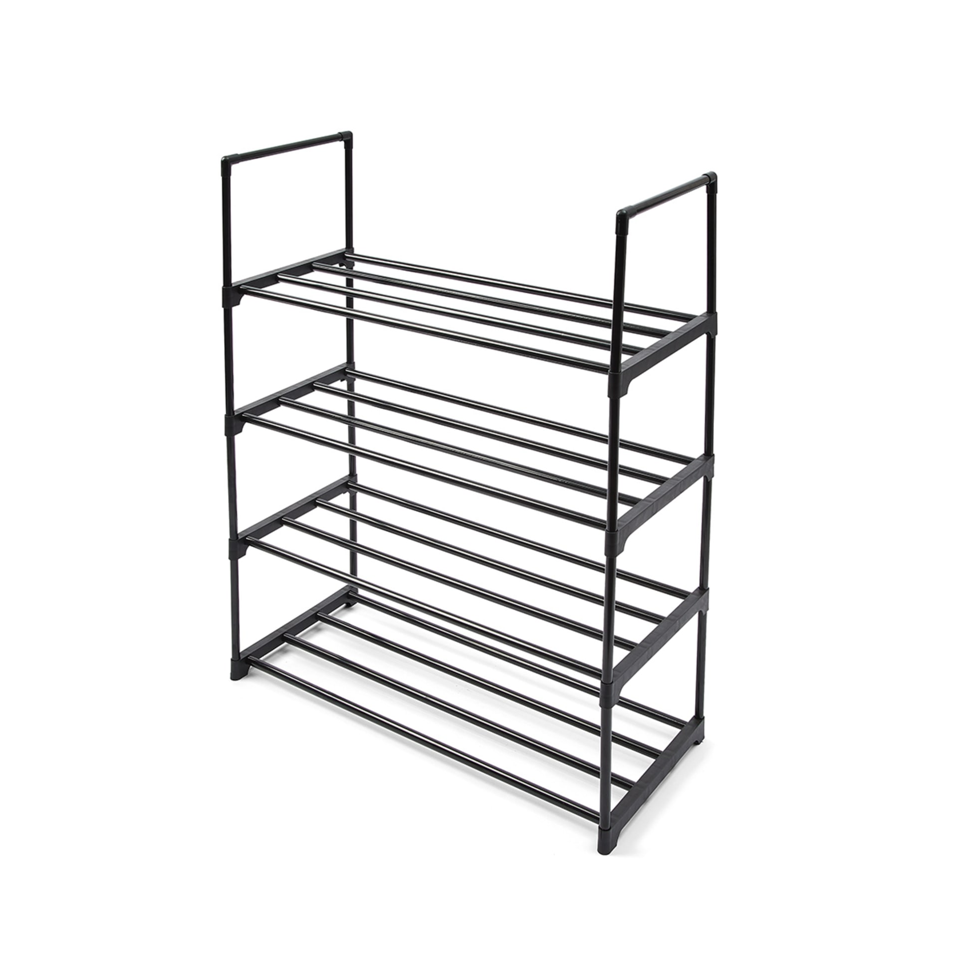 4 Tier Stackable Black Shoe Rack - Kmart NZ