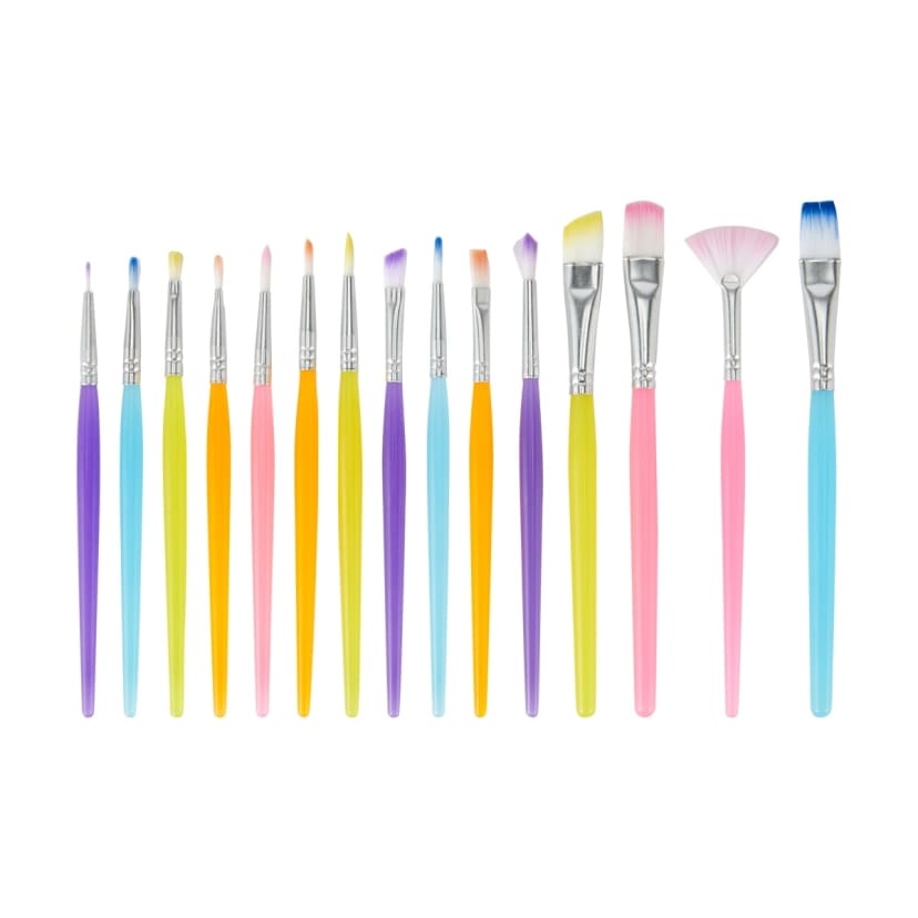 15 Piece Jelly Handle Paint Brush Set - Kmart