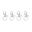 4 Pack Keyrings - Silver Look - Kmart