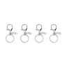 4 Pack Keyrings - Silver Look - Kmart