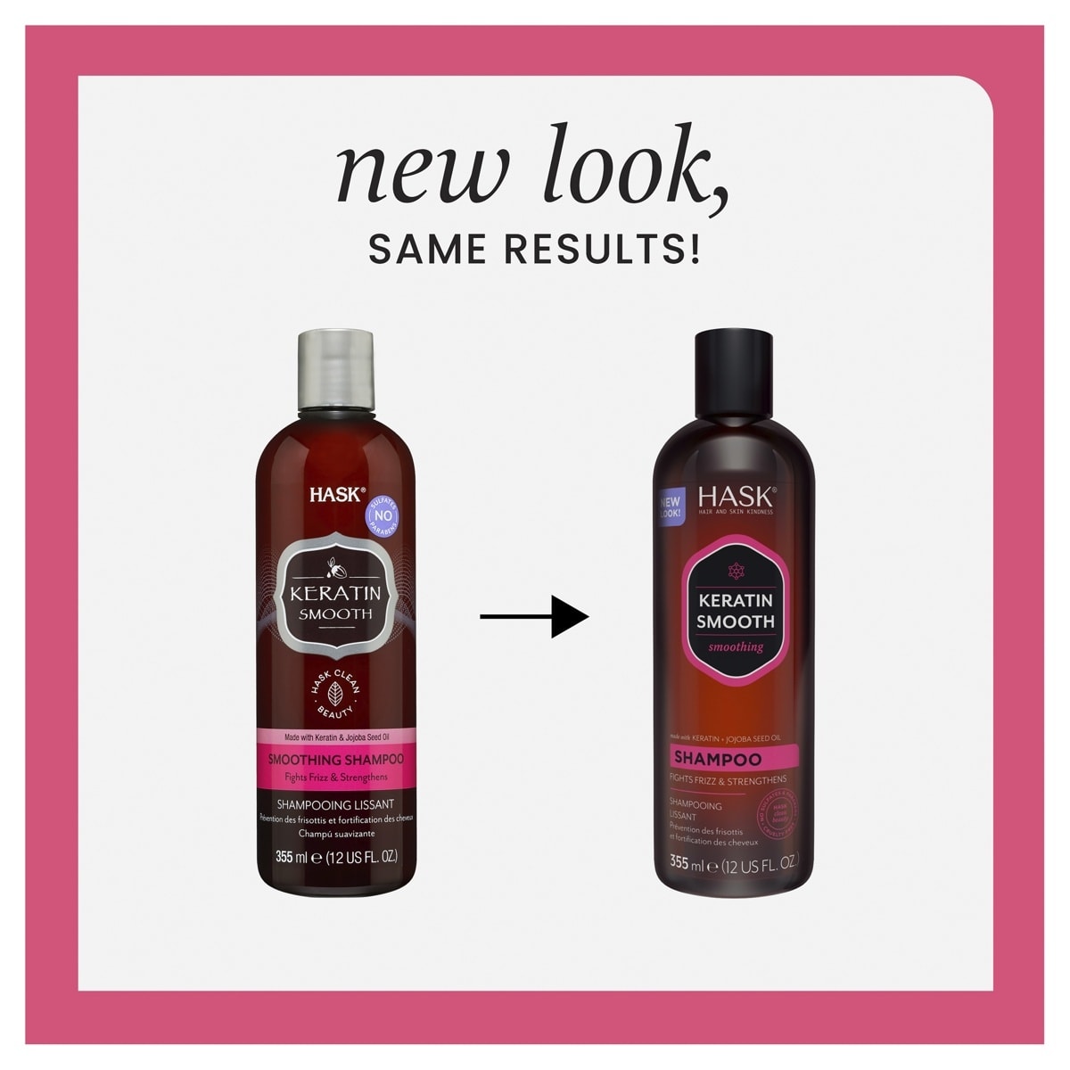 HASK Keratin Smooth Smoothing Shampoo 355ml - Keratin and Jojoba Seed ...