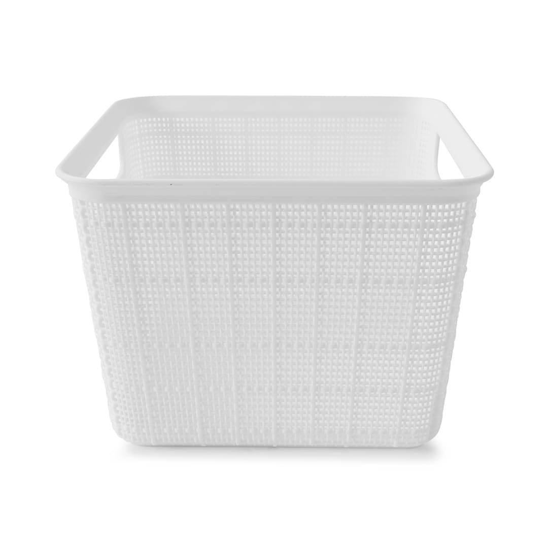 3.5L Linen Weave Square Basket - White - Kmart