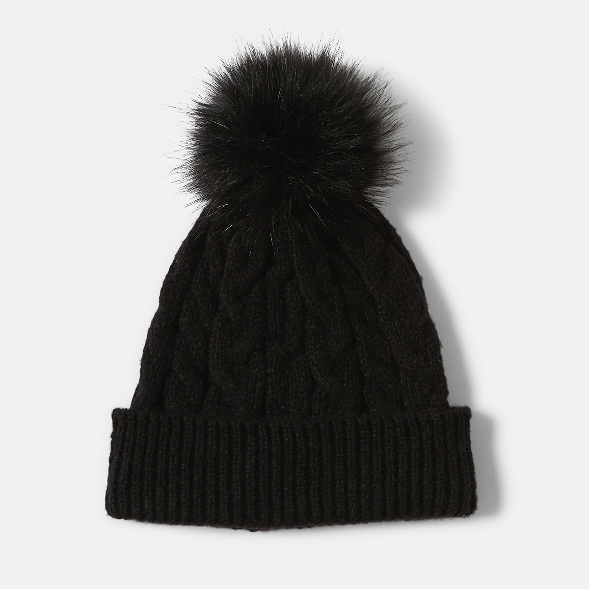 Cable Pom Pom Beanie