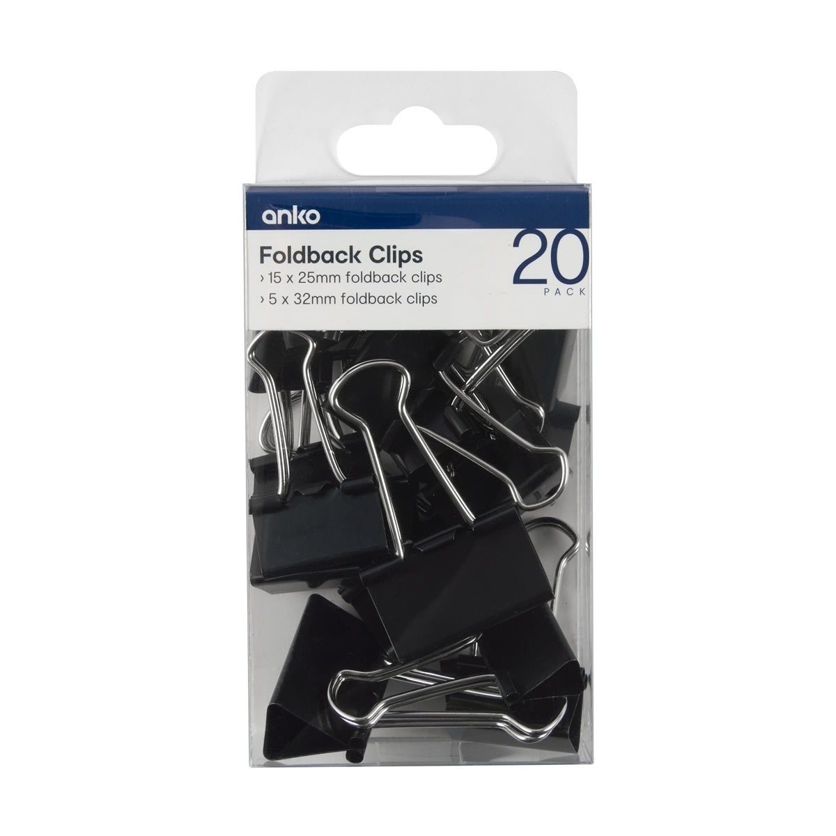 20 Pack Foldback Clips - Kmart