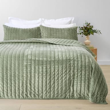 Velvet Coverlet Set - Queen/King Bed, Forest - Kmart