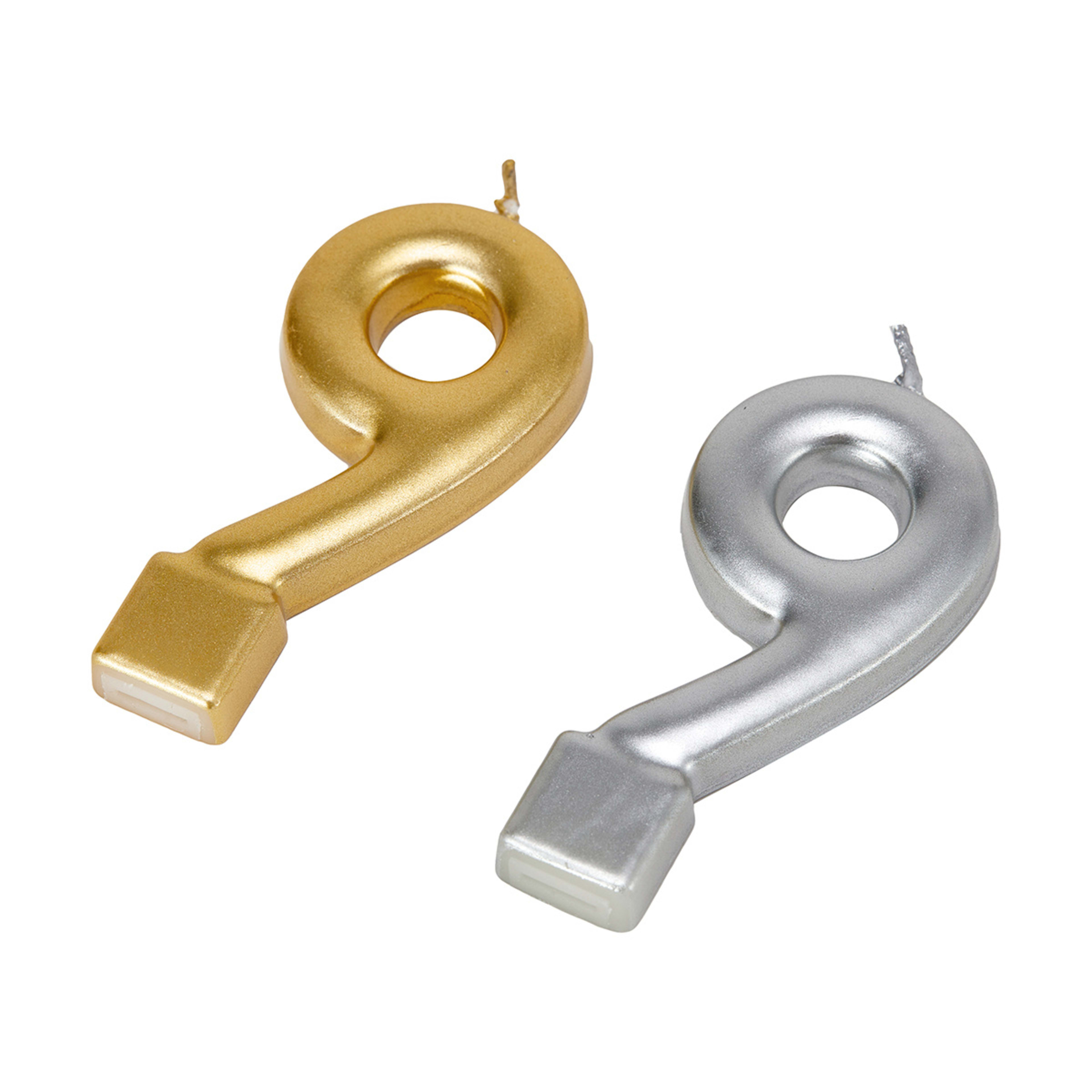 Metallic Candle Number 9 - Assorted - Kmart