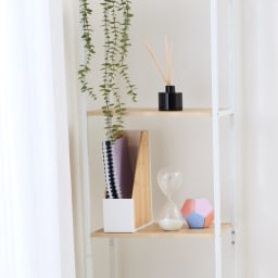 Bamboo and Plastic Magazine Holder - White - Kmart