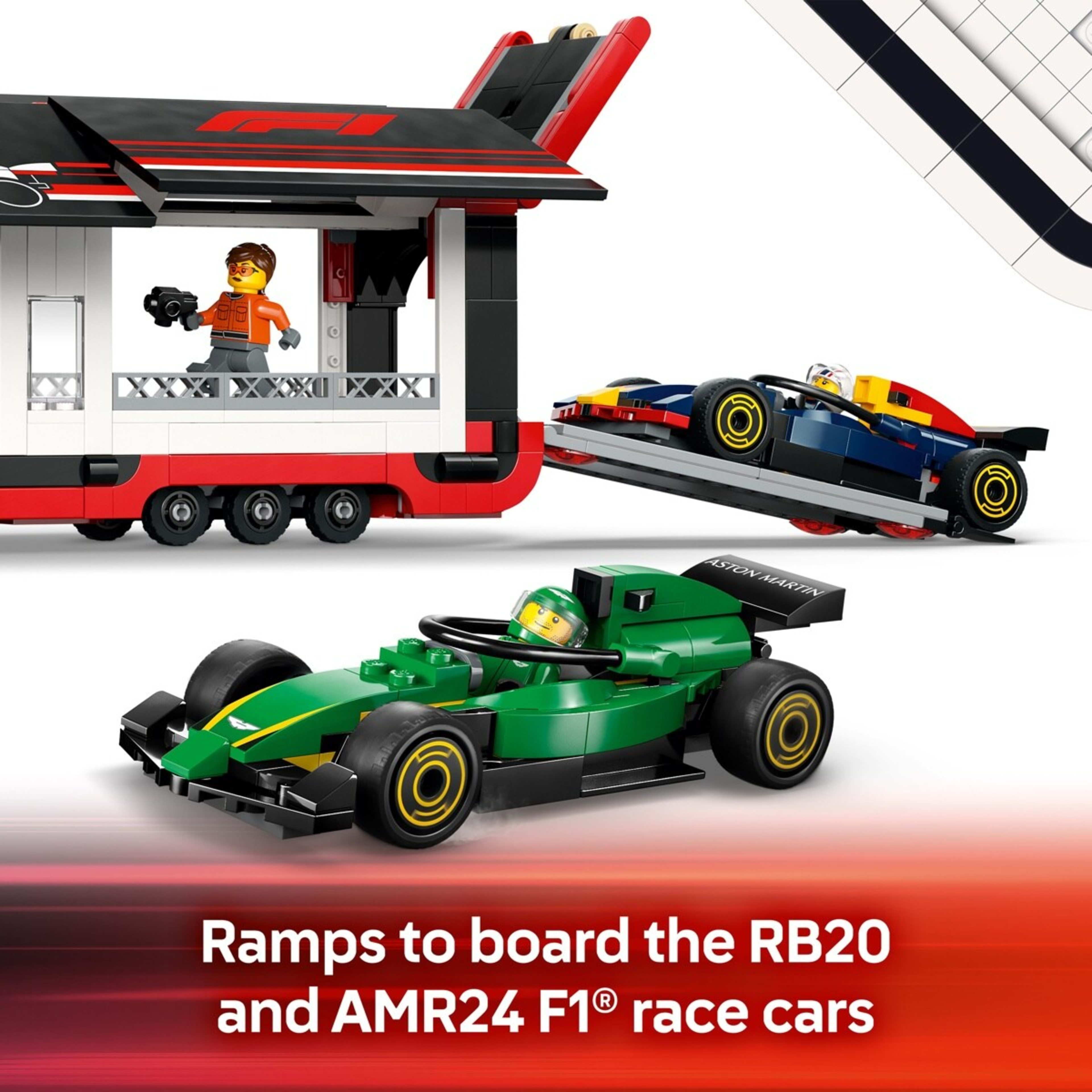 LEGO City F1 Truck with RB20 & AMR24 F1 Cars 60445 - Kmart