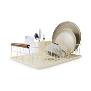 Off White Acacia Handle Dish Rack - Kmart NZ