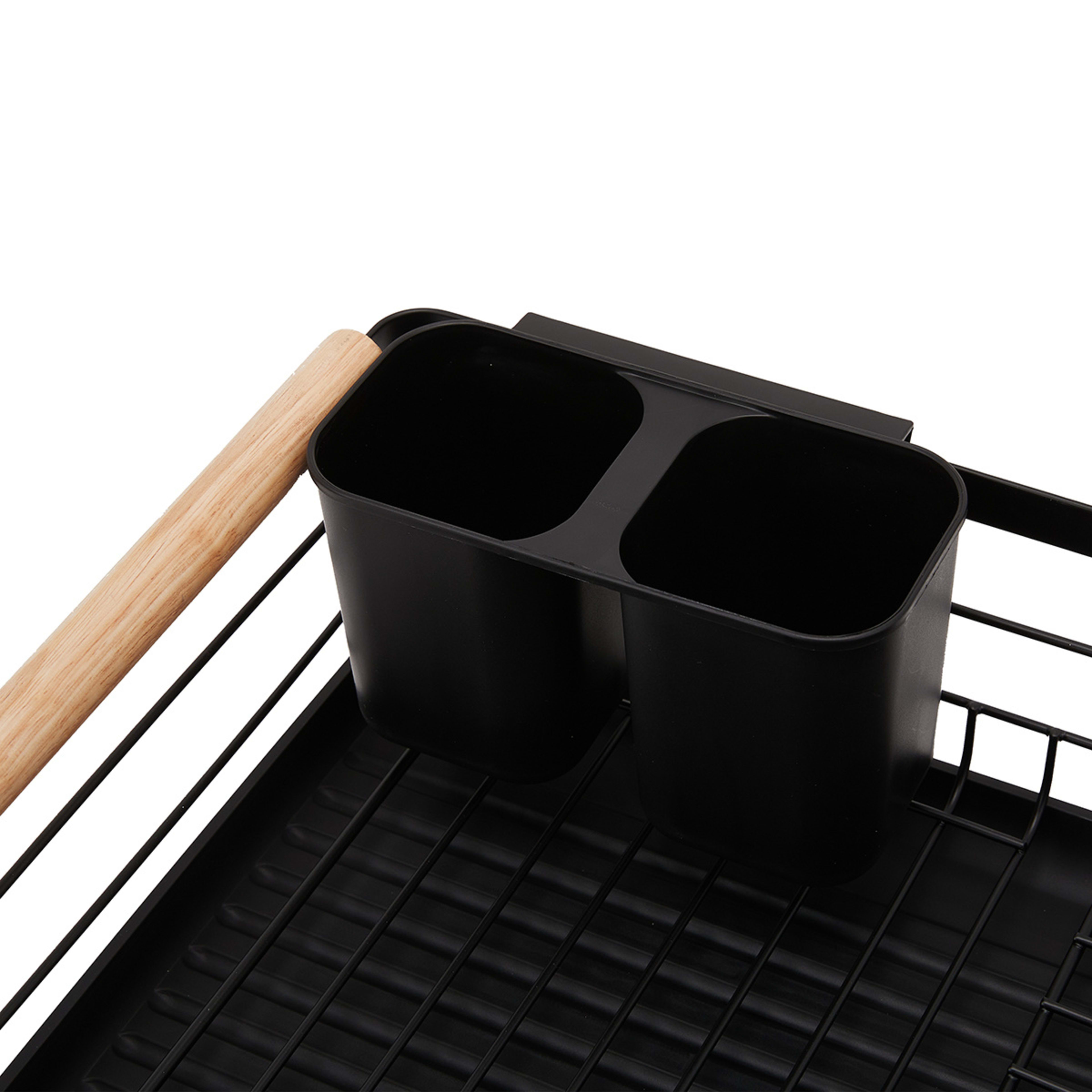 Black Wooden Handle Dish Rack - Kmart