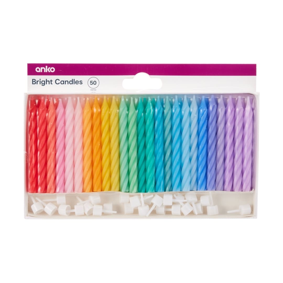 50 Piece Bright Candles - Kmart NZ