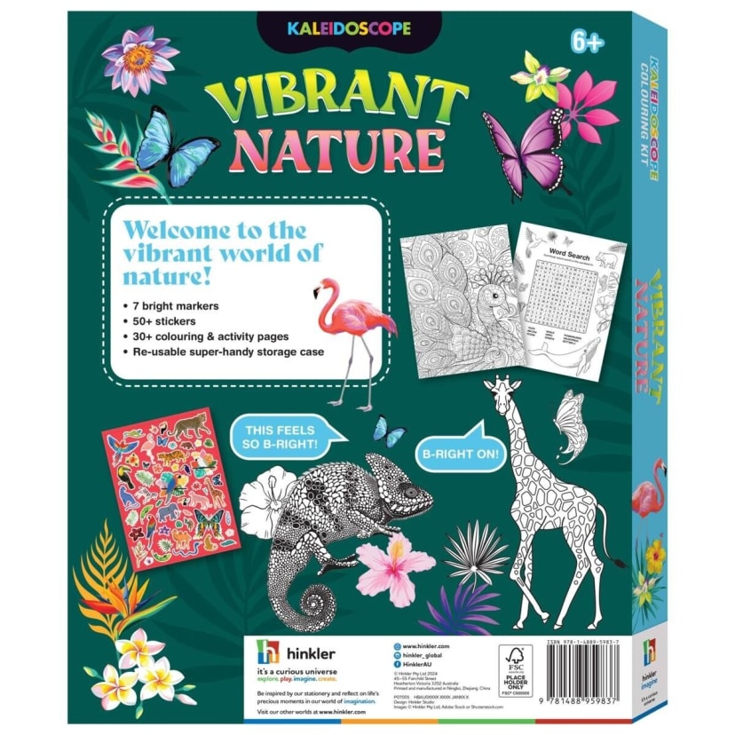 Kaleidoscope: Vibrant Nature Colouring Kit - Book - Kmart