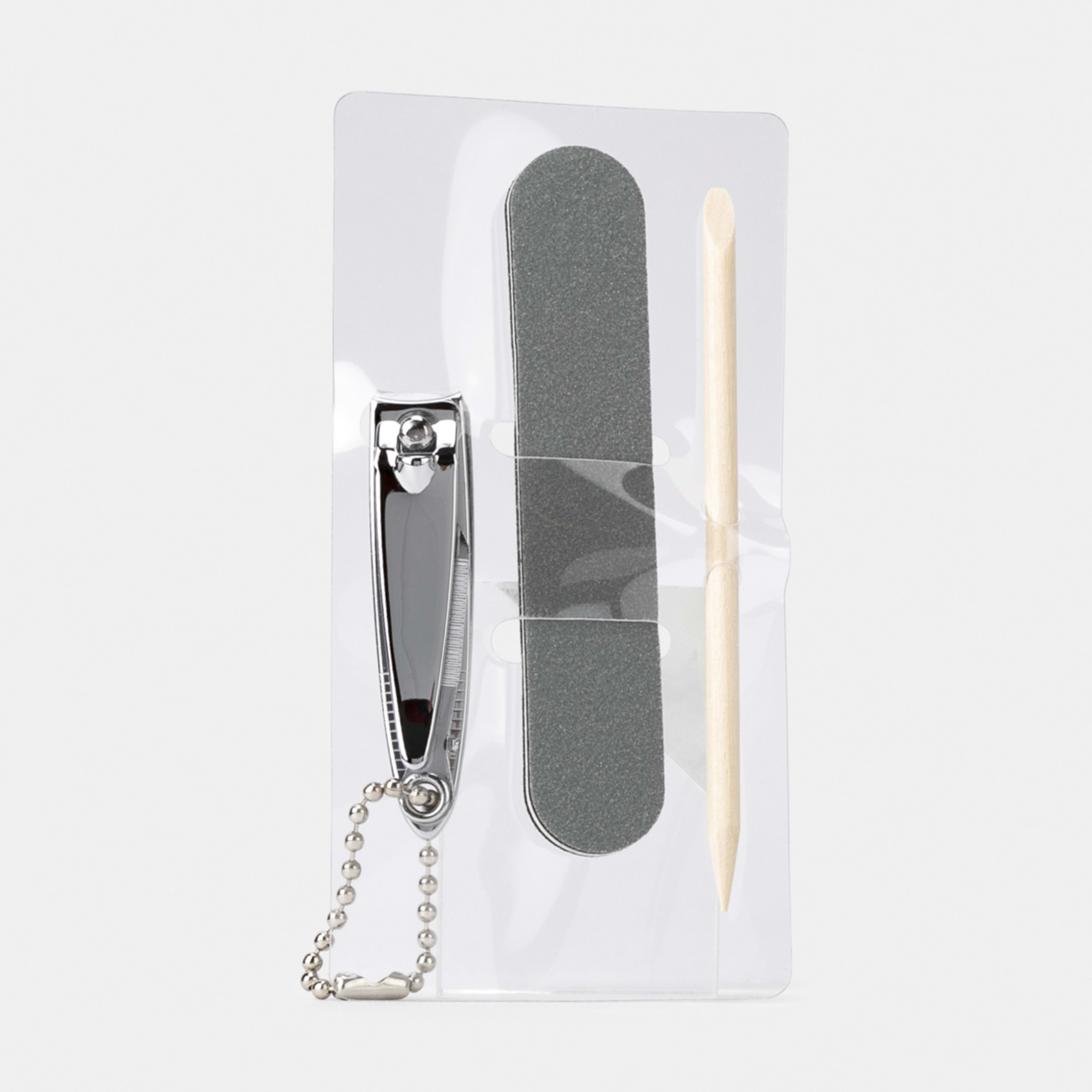 3-Piece Nail Clipper with Mini Nail Shaper and Cuticle Stick - Kmart
