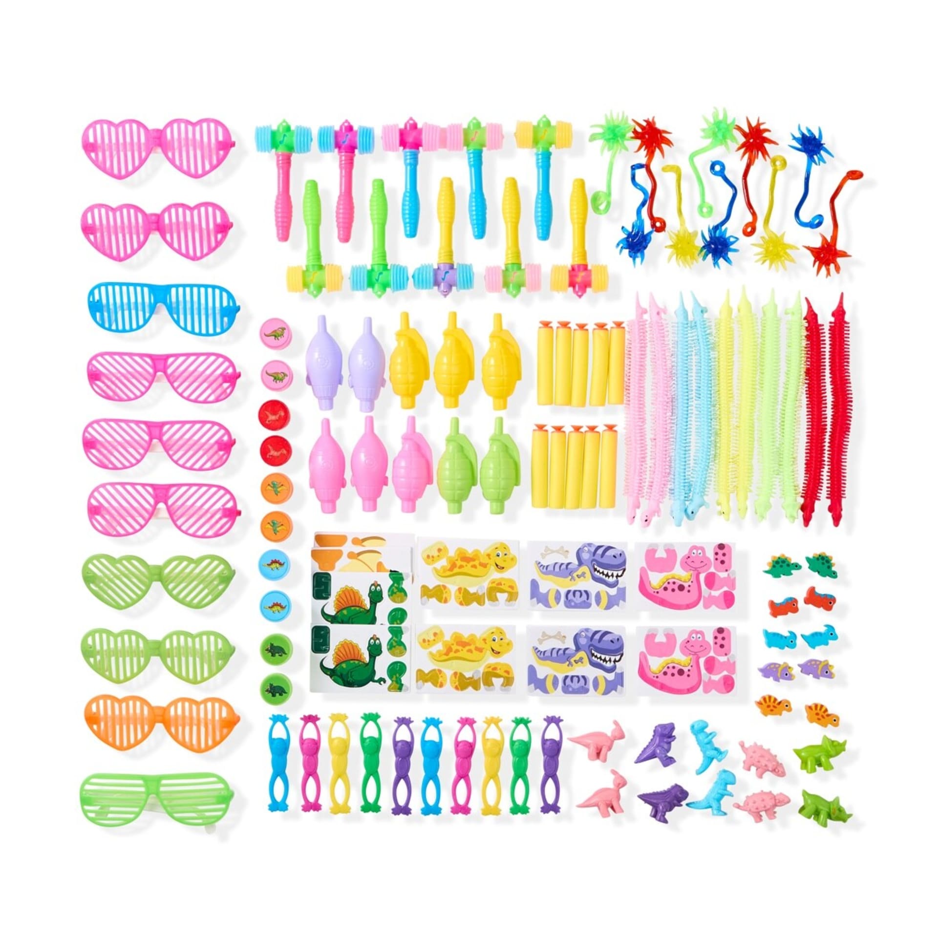 100 Piece Bright Animals Party Favour Pack - Kmart