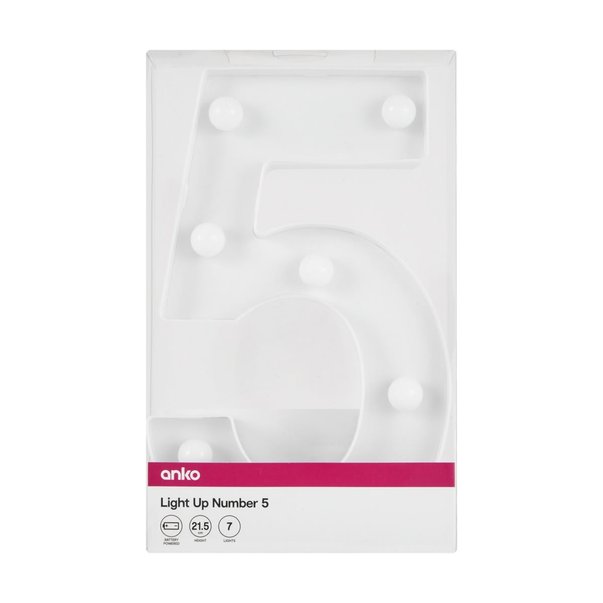 Light Up Number - 5 - Kmart