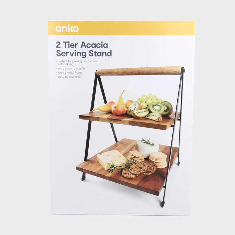 2 Tier Acacia Serving Stand - Kmart