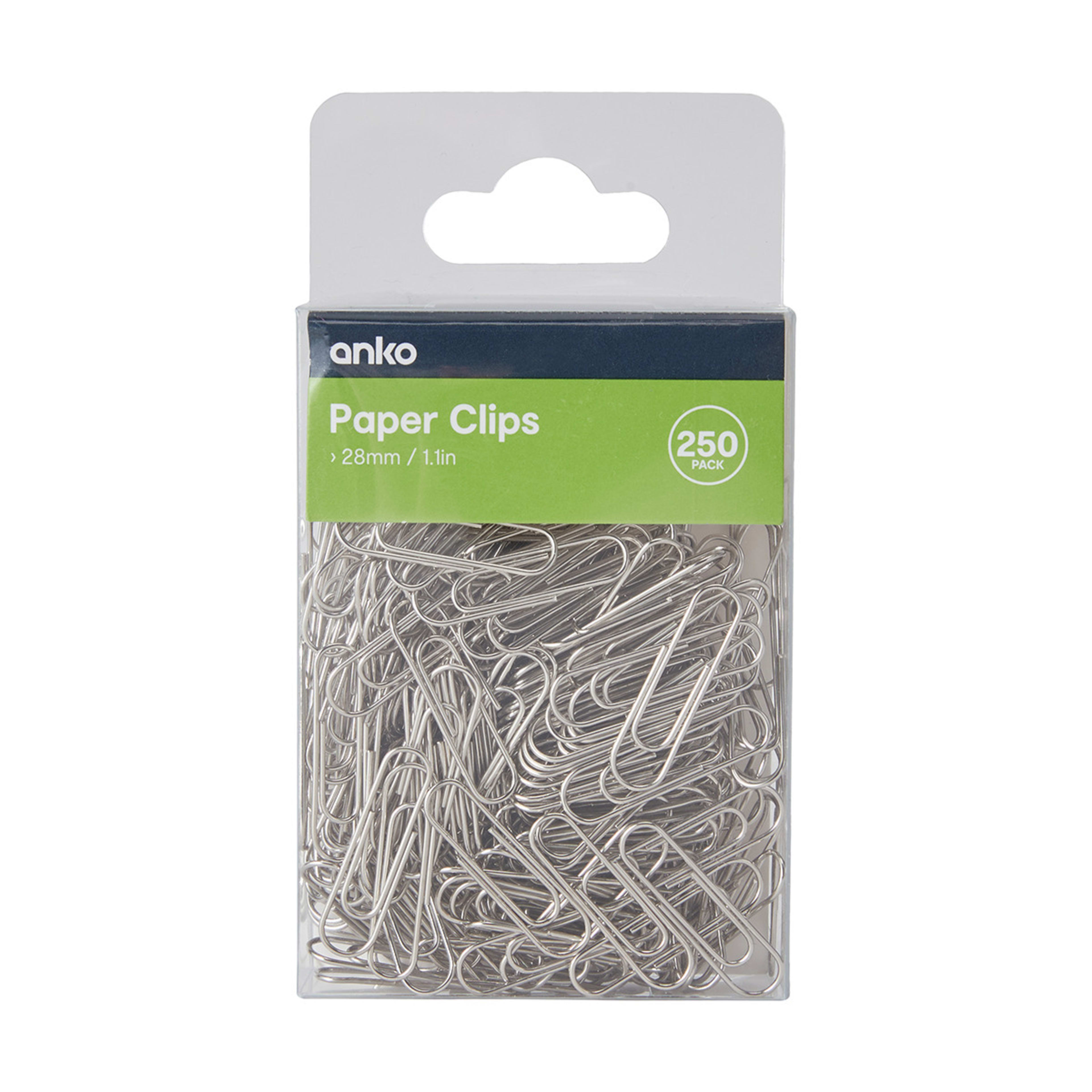 250 Pack 28mm Paper Clips - Silver - Kmart