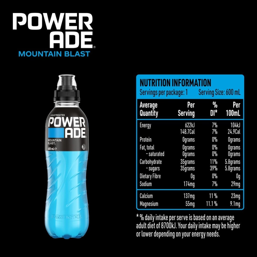 Powerade ION4 Isotonic Mountain Blast Sports Drink 600ml - Kmart