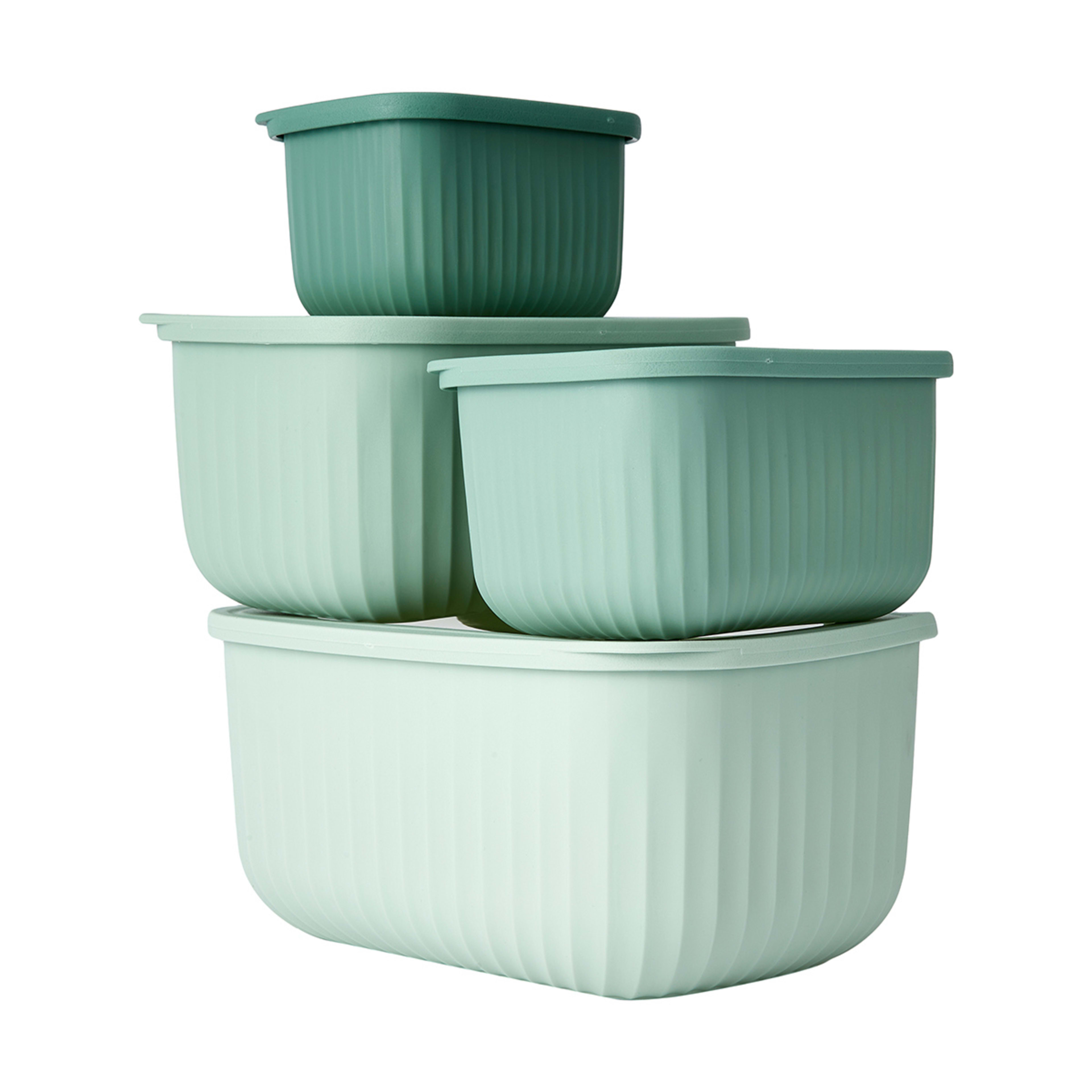 4 Piece Rectangle Nested Food Storage Set - Green - Kmart