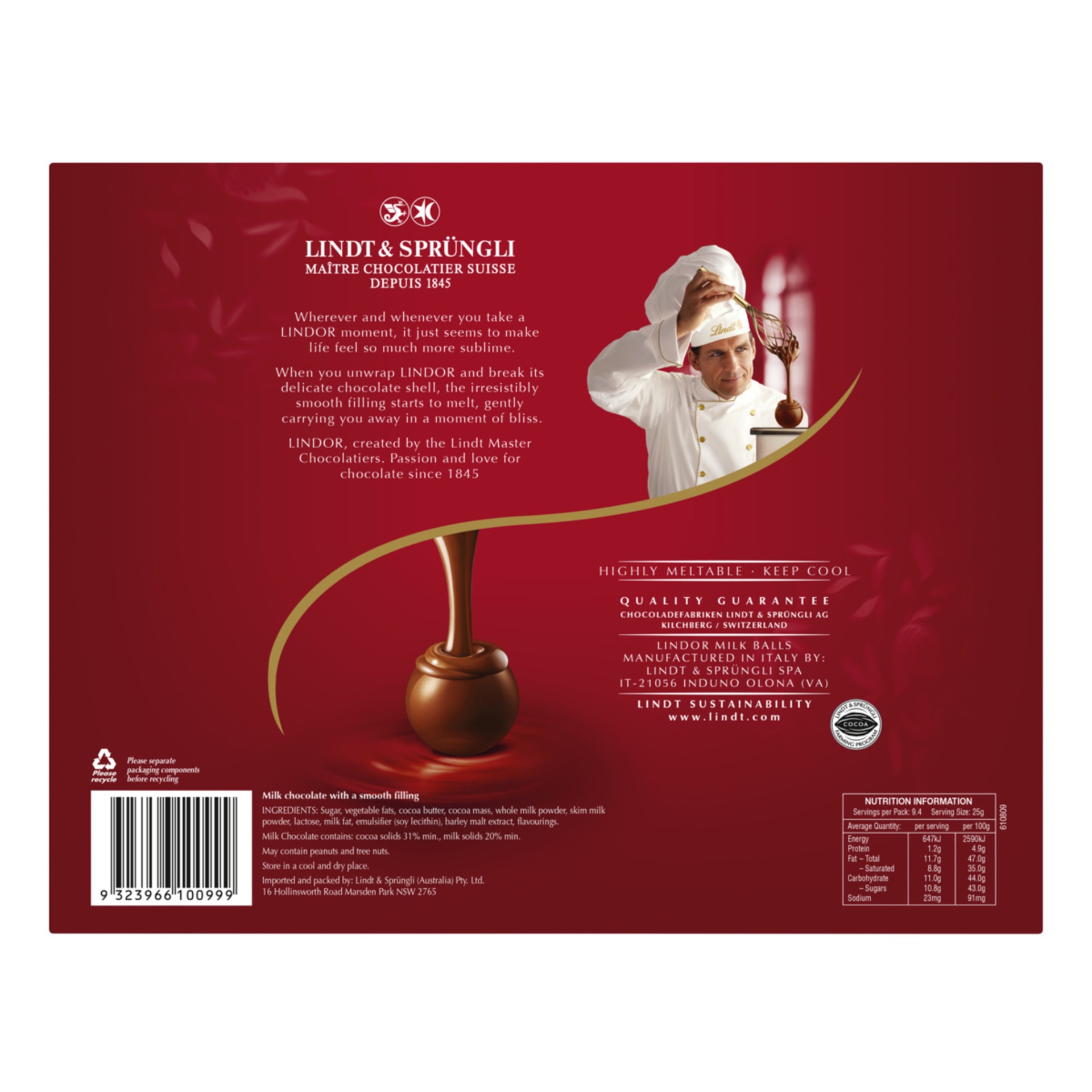 Lindt LINDOR Milk Chocolate Gift Box 235g - Kmart