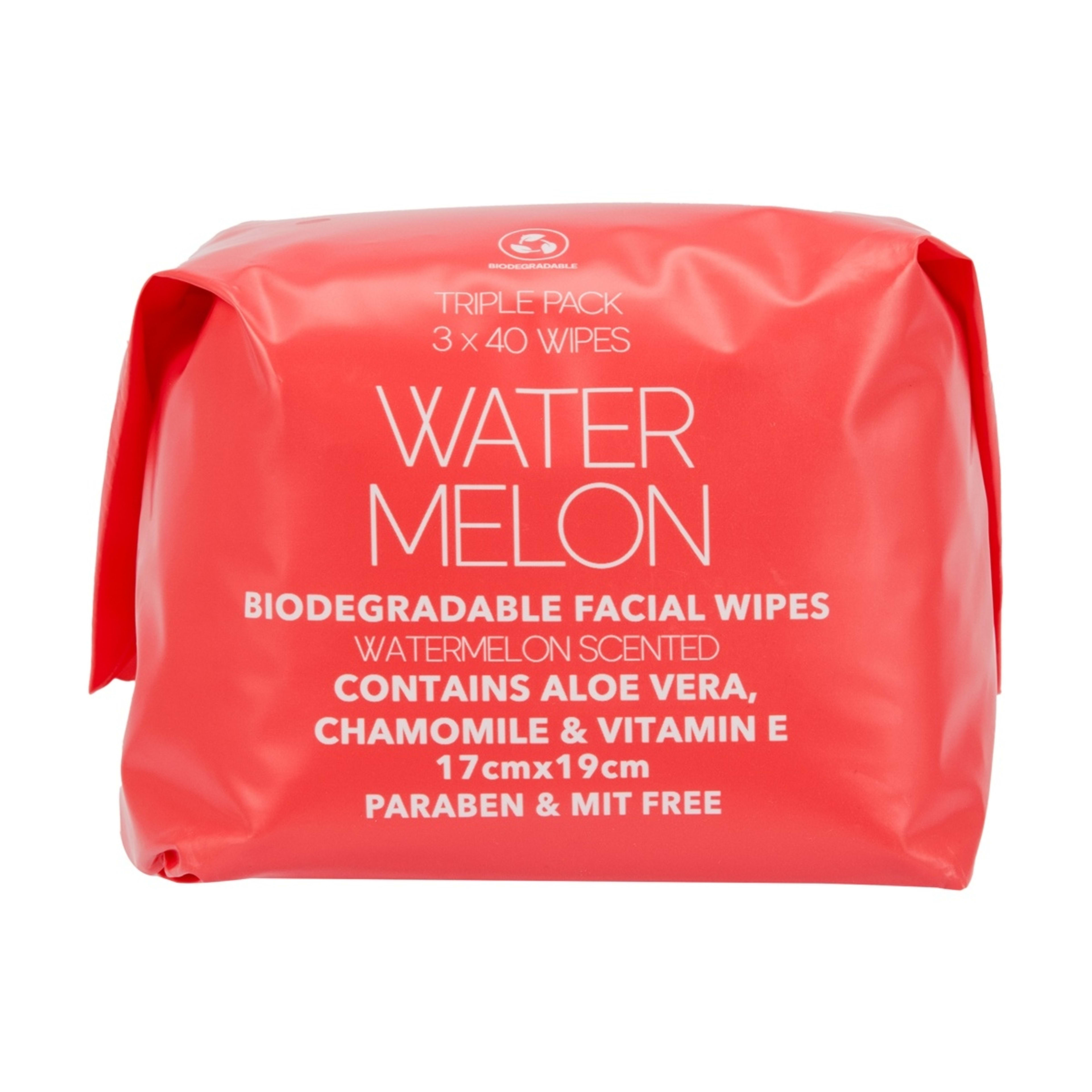 Triple Pack Biodegradable Facial Wipes - Watermelon Scented - Kmart
