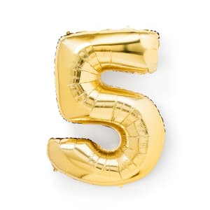 Gold Look Giant Number 5 Foil Balloon - Kmart NZ