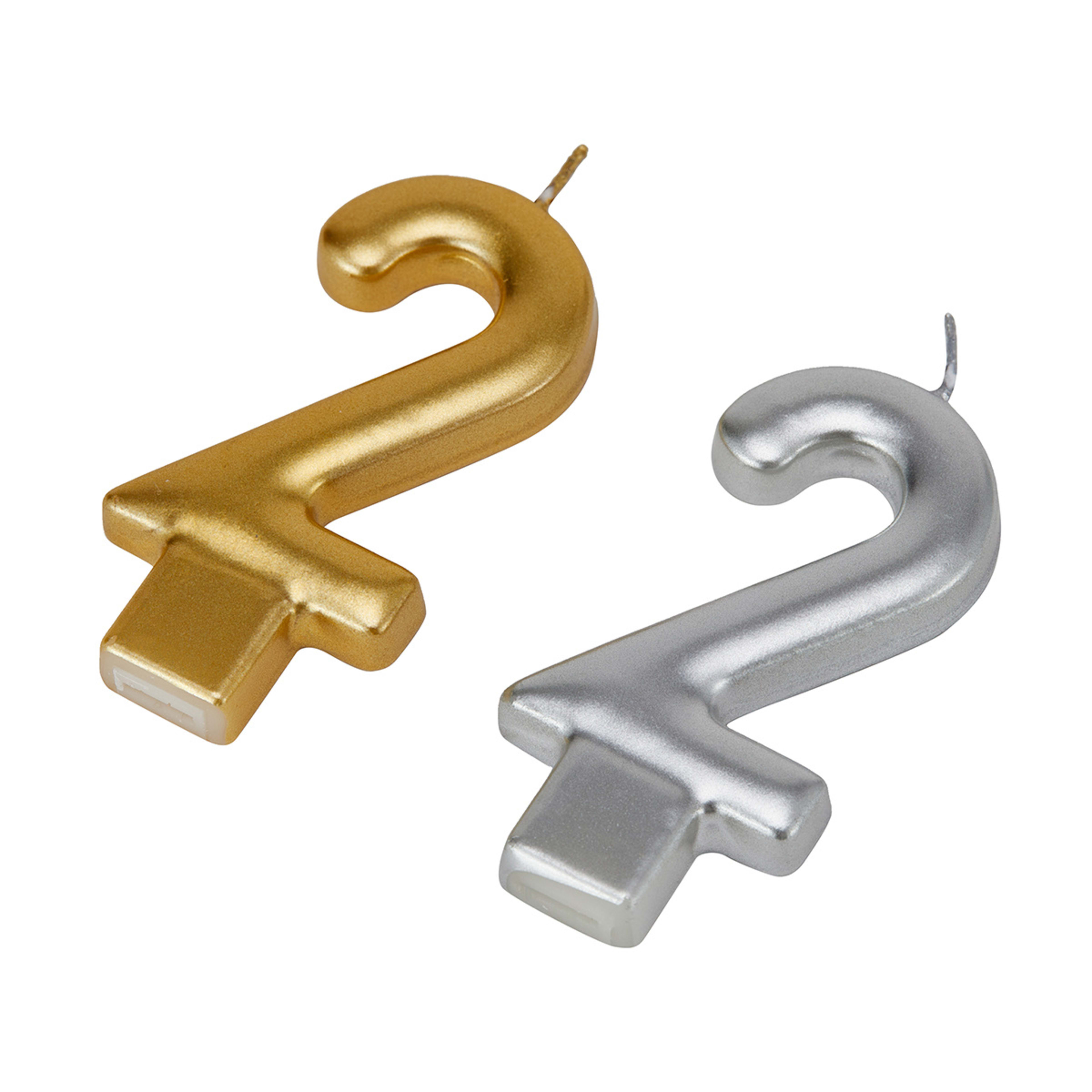 Metallic Candle Number 2 - Assorted - Kmart NZ