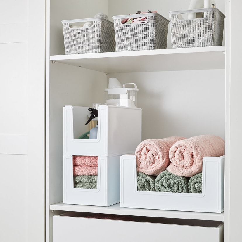 15L Modular Open Front Stackable Bin - White - Kmart