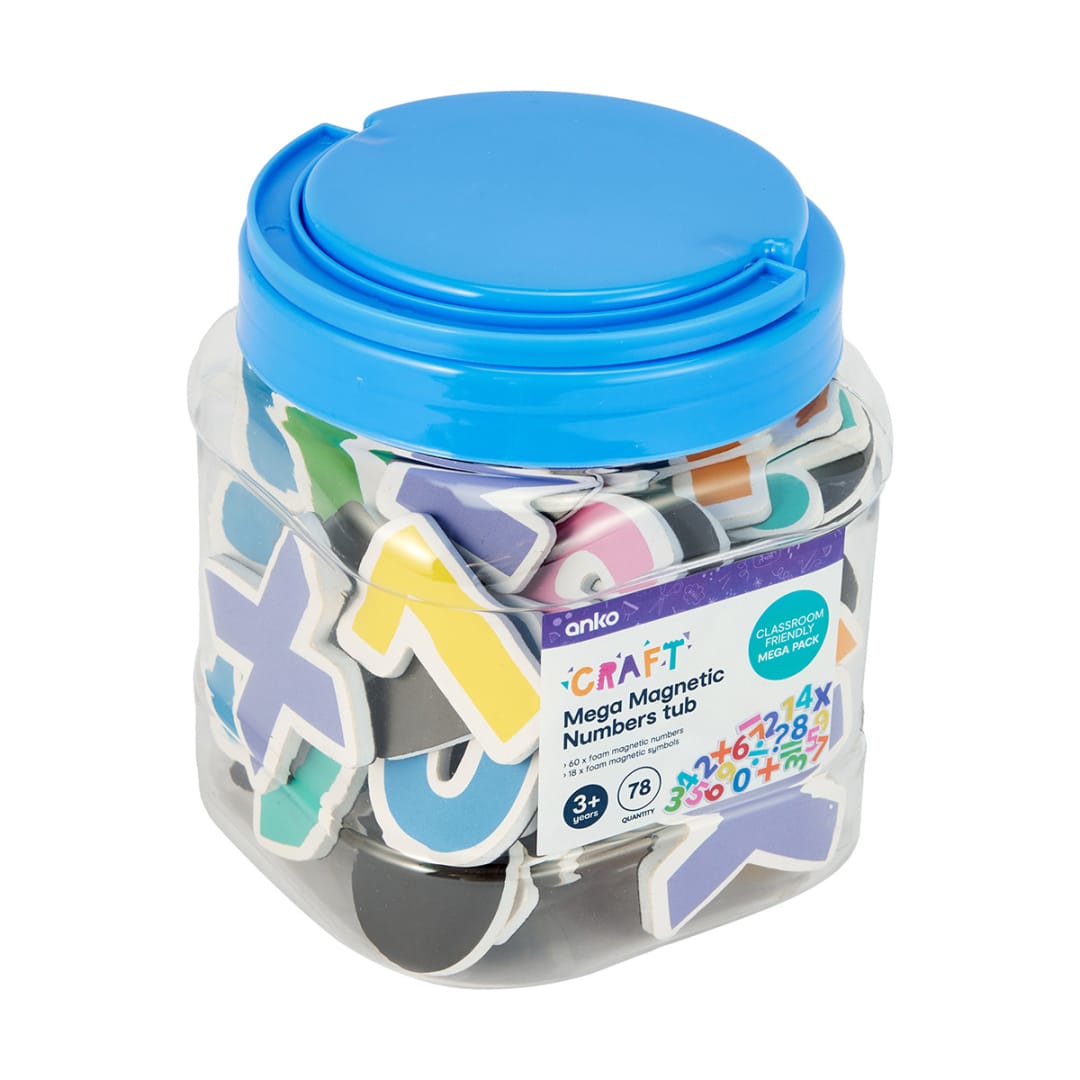 78 Piece Mega Magnetic Numbers Tub - Kmart