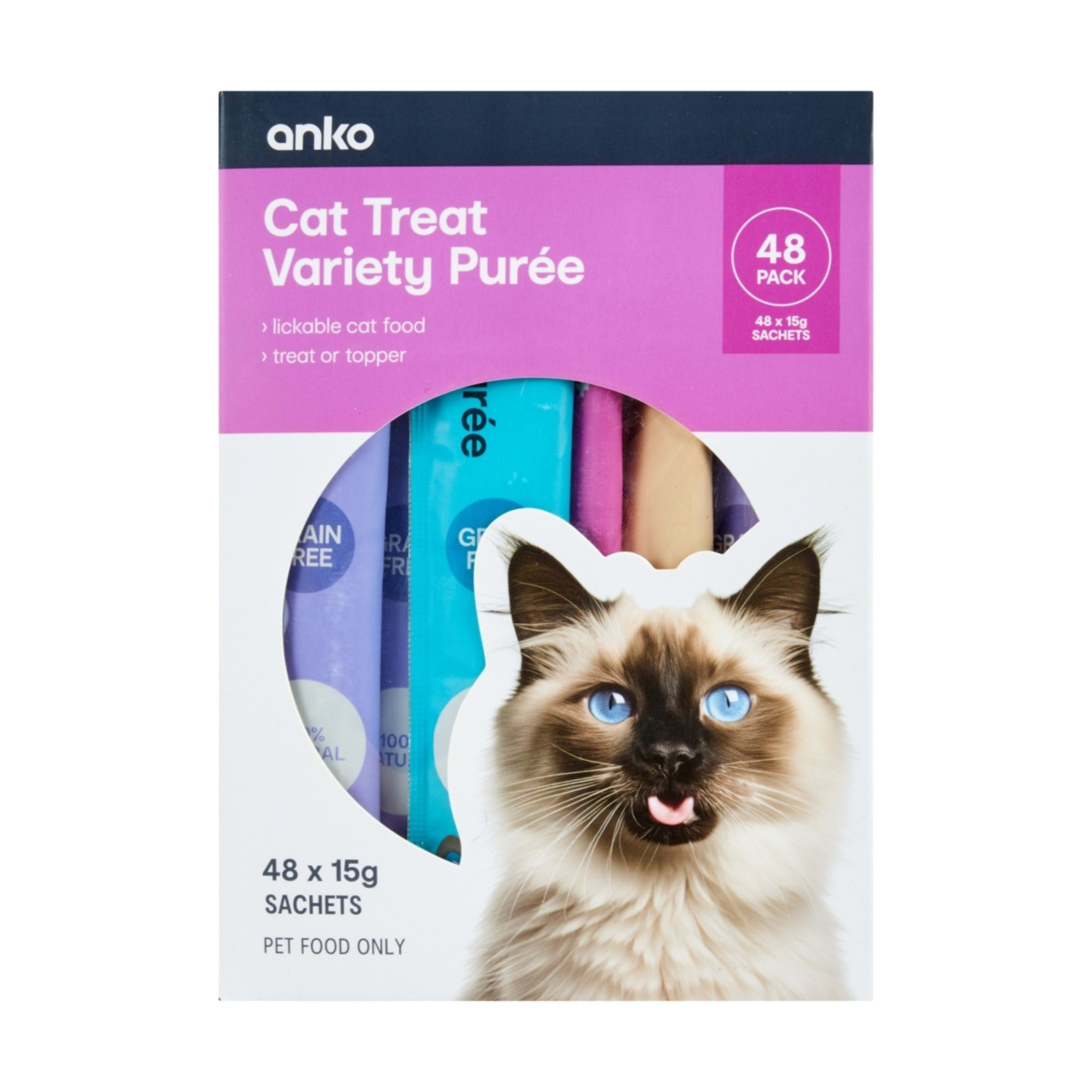 48 Pack Cat Treat Puree Sachets Variety - Kmart