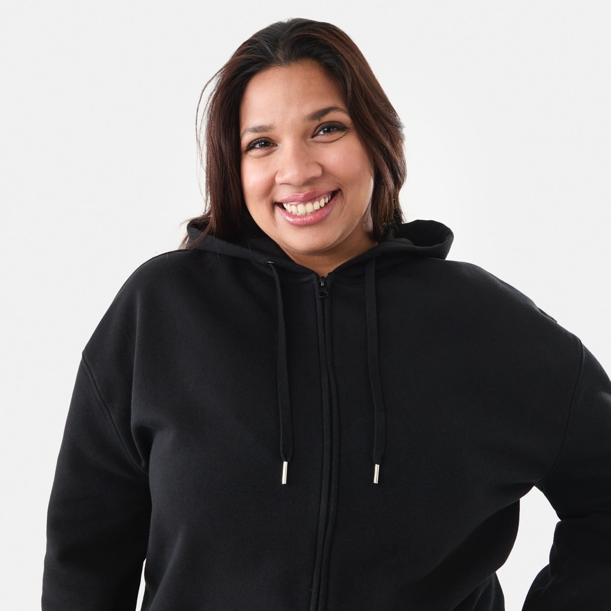Curve Long Sleeve Zip Through Hoodie - Kmart