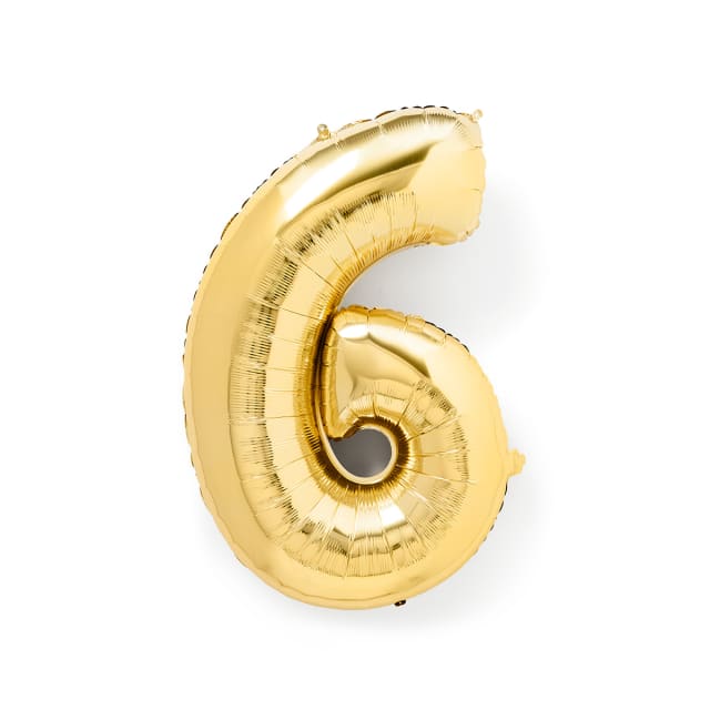 Gold Look Giant Number 6 Foil Balloon - Kmart