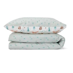 Cotton Reversible Cot Quilt Cover Set - Woodland - Kmart