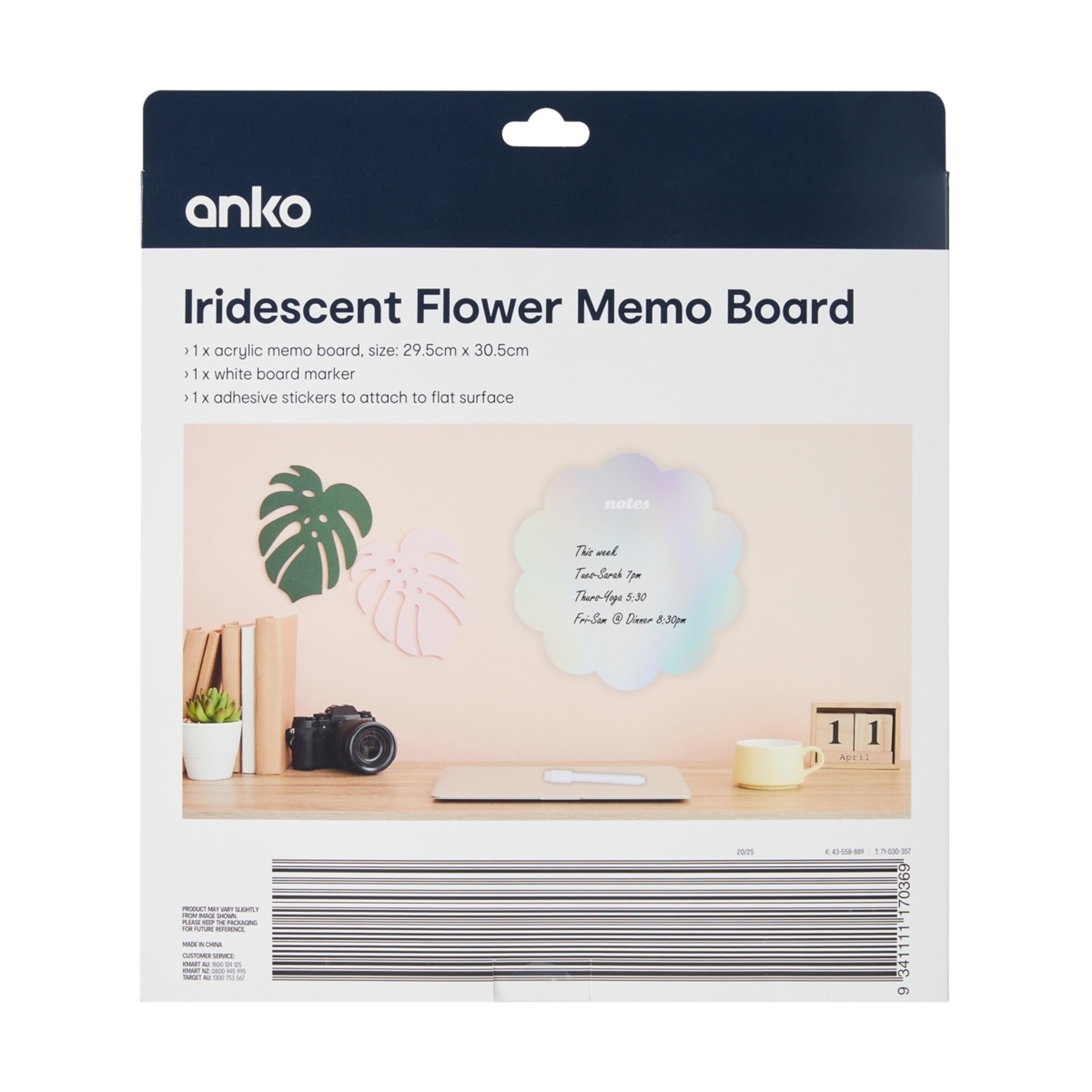 Iridescent Flower Memo Board - Kmart
