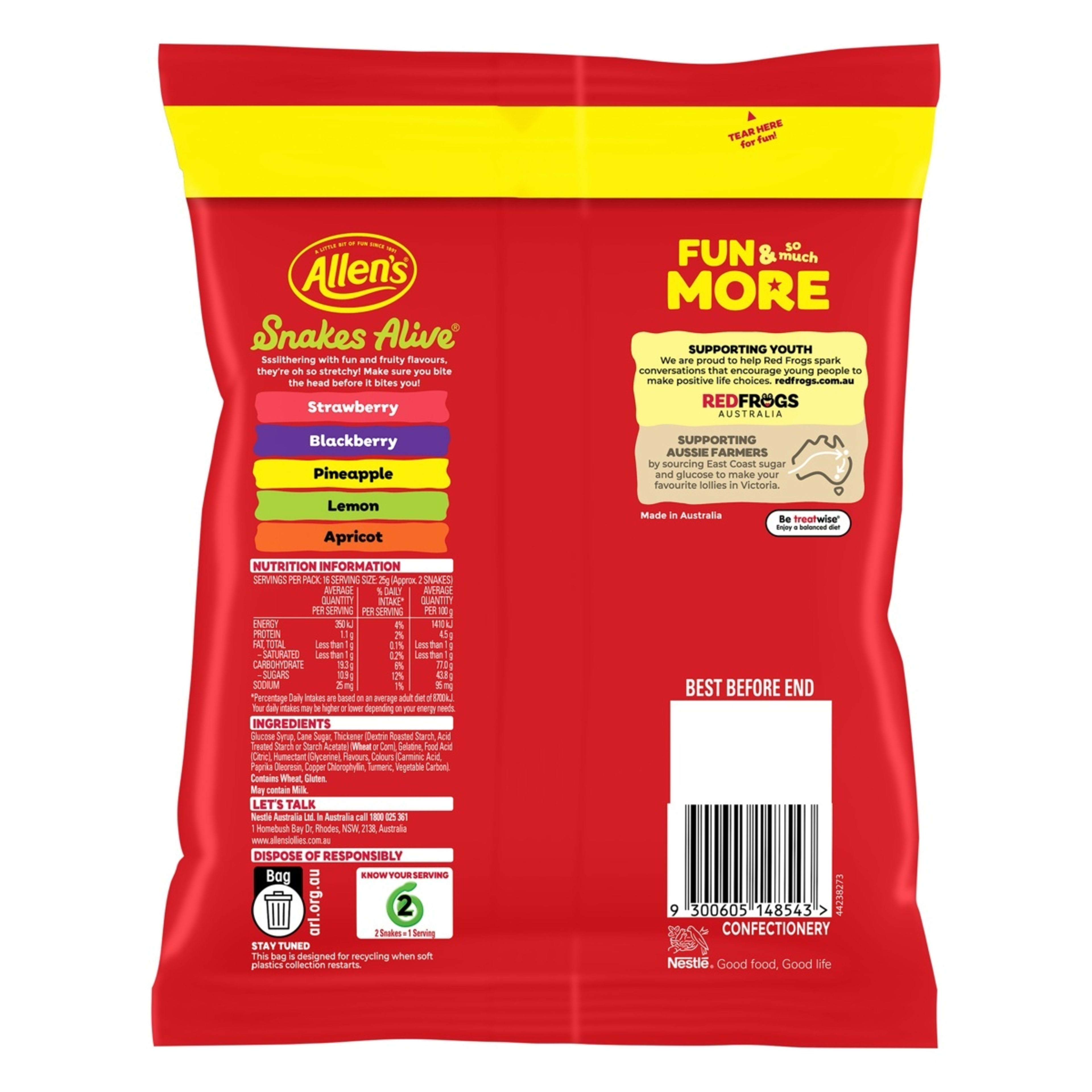 Allen's Snakes Alive 405g - Kmart