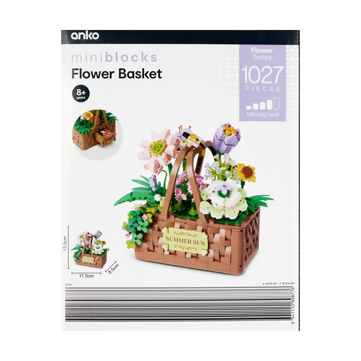 1027 Piece Mini Blocks Flower Series: Flower Basket - Kmart