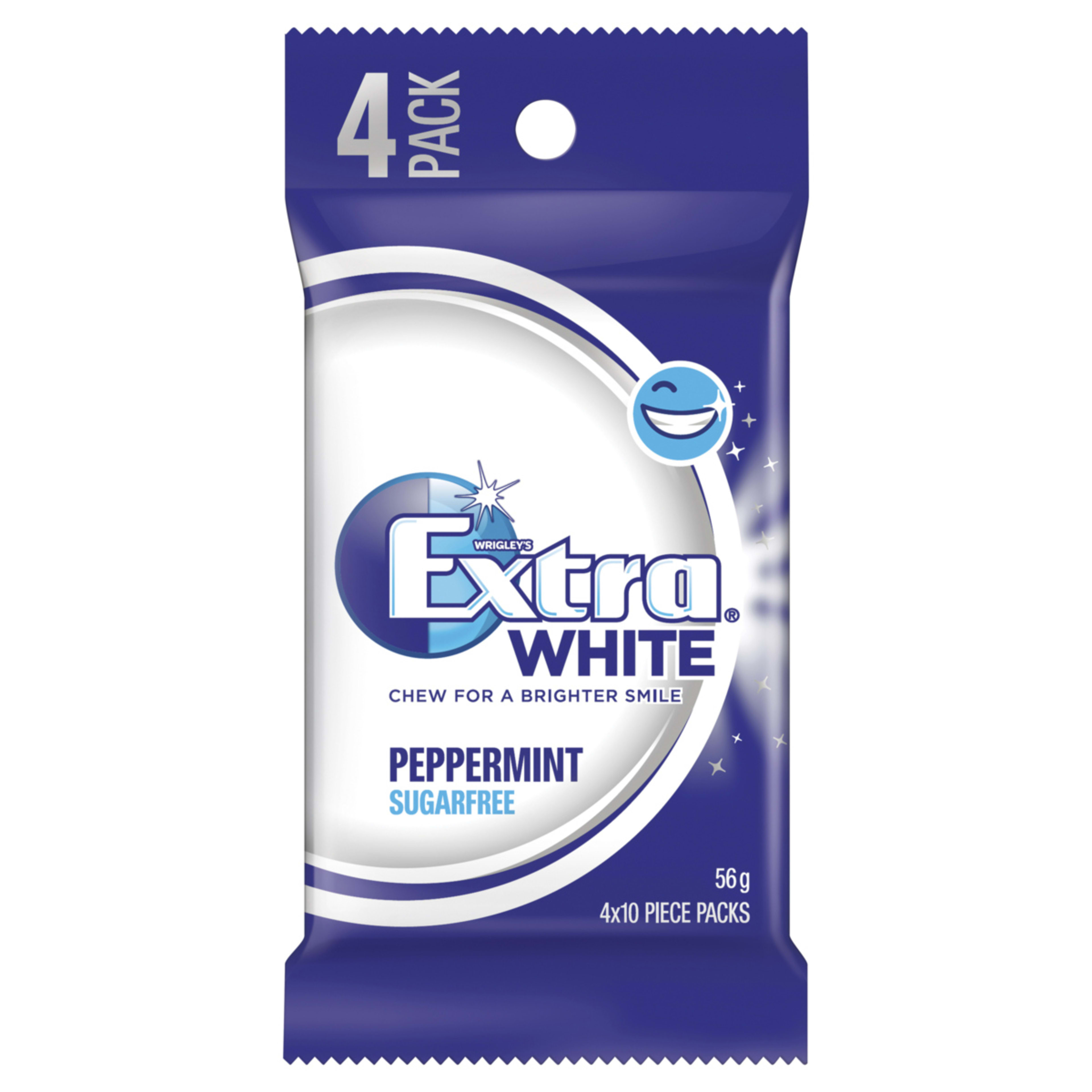 4 Pack Wrigley's Extra White Peppermint Gum 56g - Kmart