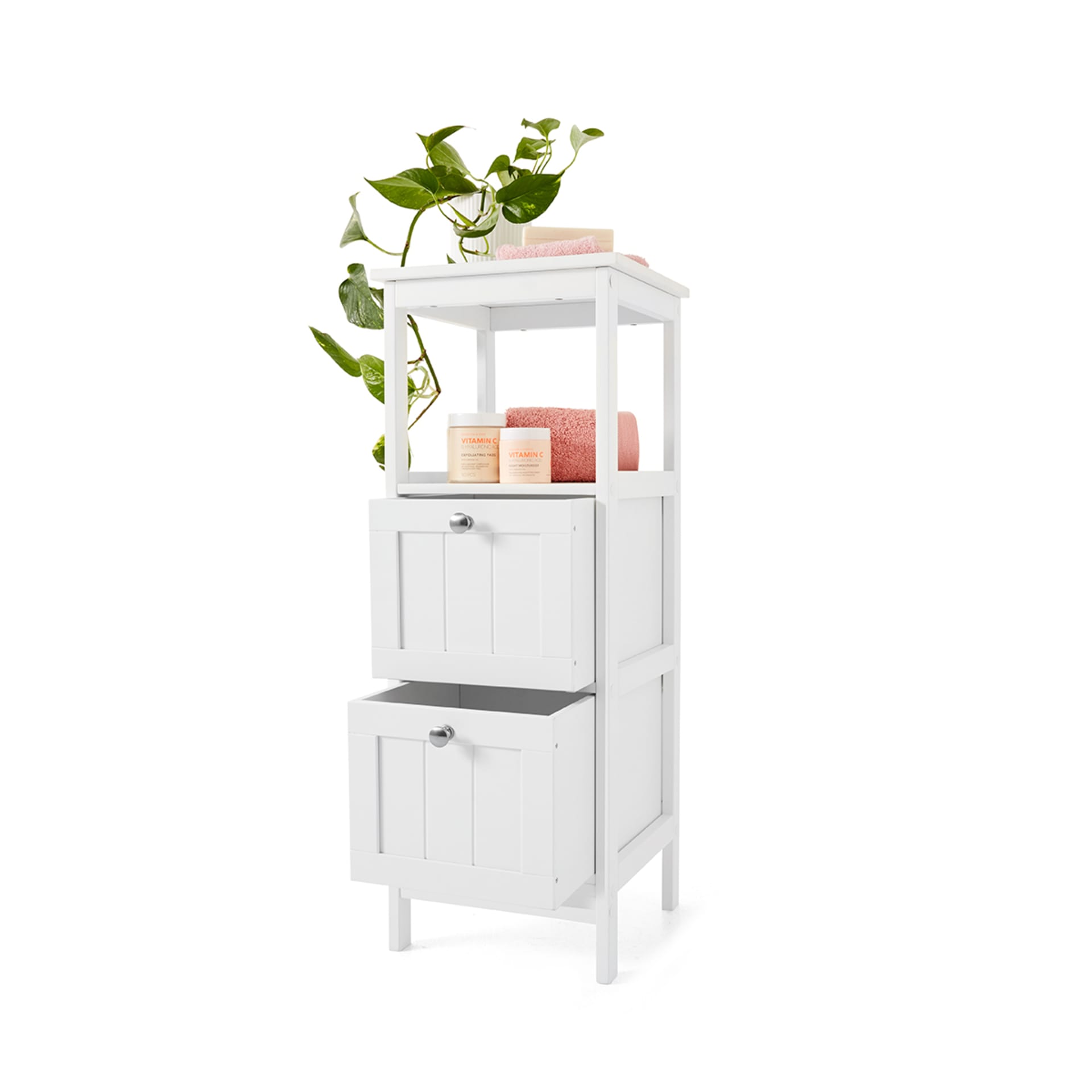 Panelled Storage Unit - White - Kmart